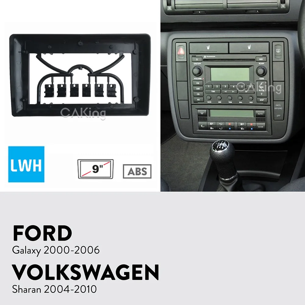 Panel de Radio Fascia para coche, Kit de tablero, bisel de consola, placa adaptadora de 9 ...