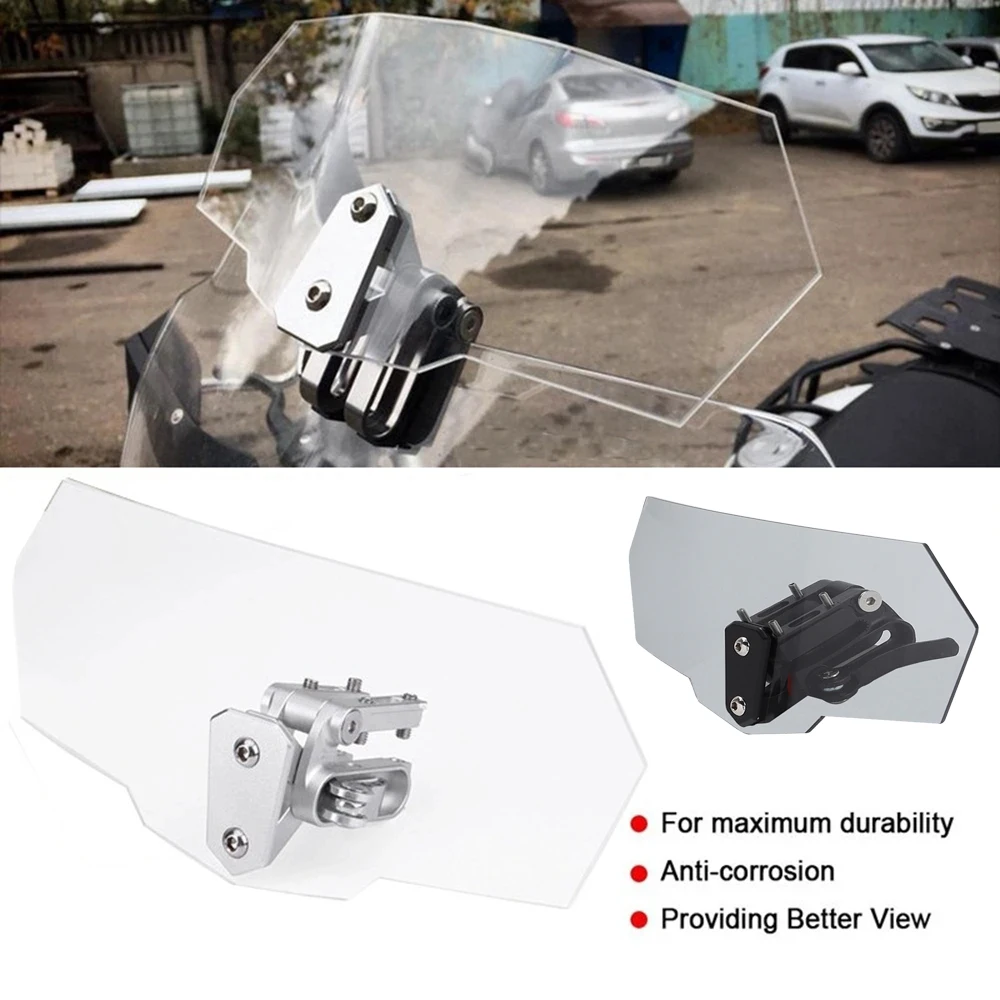 Motorcycle-Universal-Clear-Adjustable-Windscreen-Wind-Deflector ...
