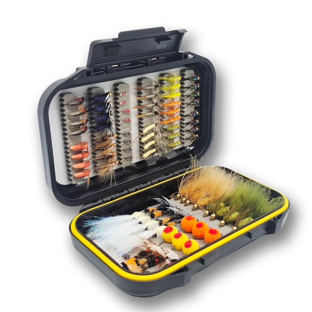 Kylebooker-75pcs-Fly-Fishing-Flies-Kit-Fishing-Lure-Assortment-Dry-Wet ...