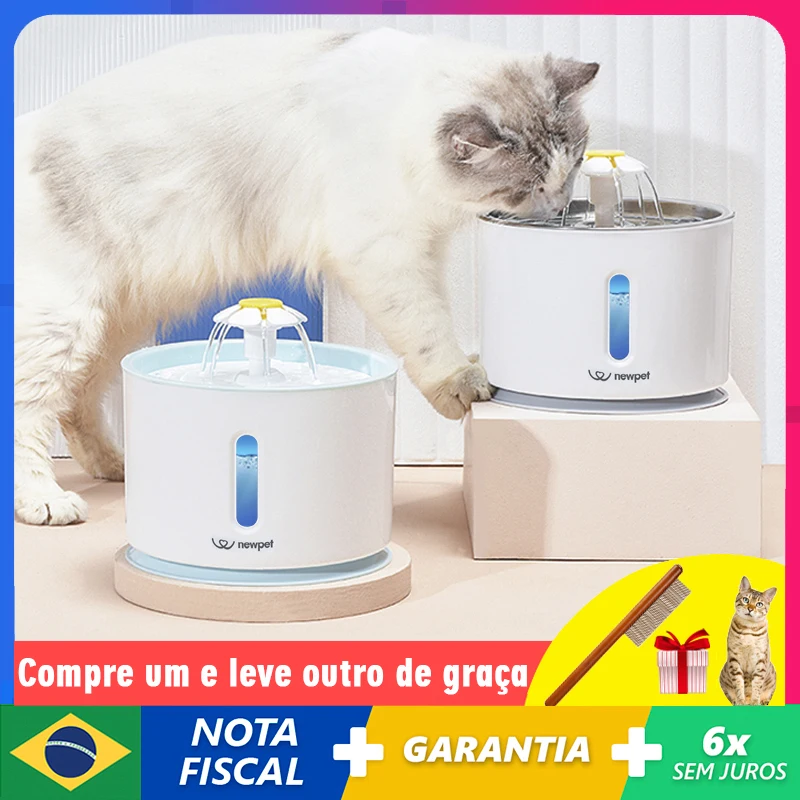 Gato automático fonte de água pet cão beber tigela com sensor de ...