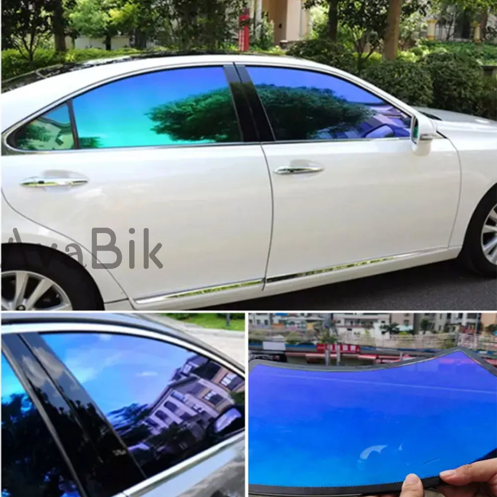 VLT62% Blue purple light Ghost Chameleon Car Tint Film Auto side Window ...