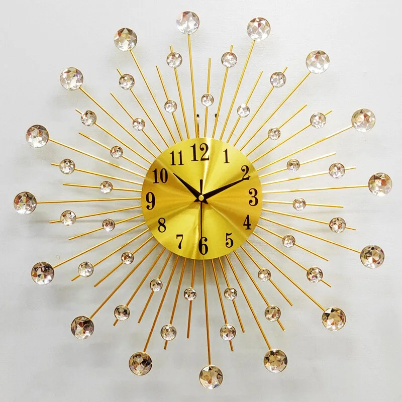 38cm-Fashion-Creative-Wall-Clock-Mute-Hot-Selling-Metal-Diamond ...