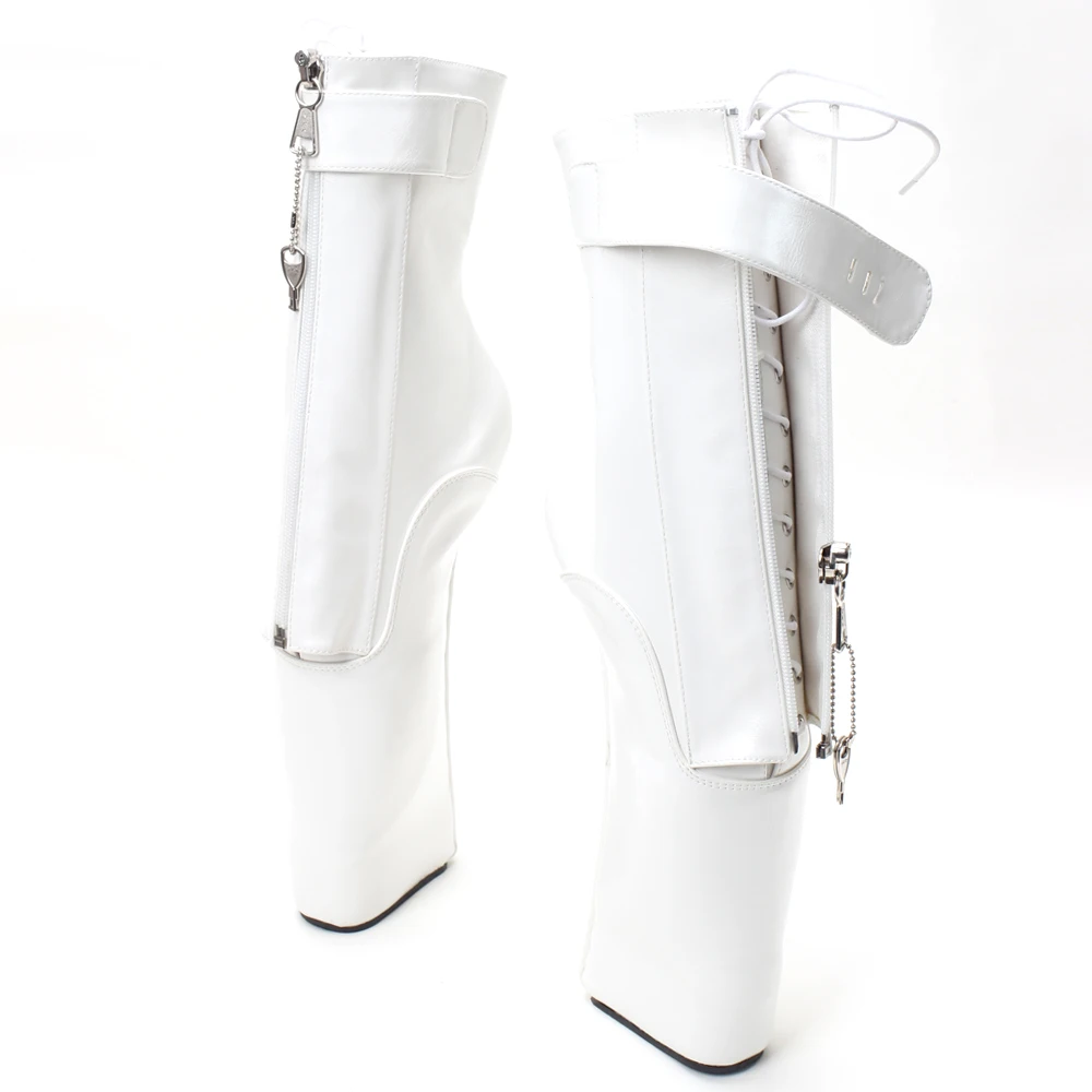 22CM Extreme High Heel Platform Ballet Ankle High Locking Ponyplay ...
