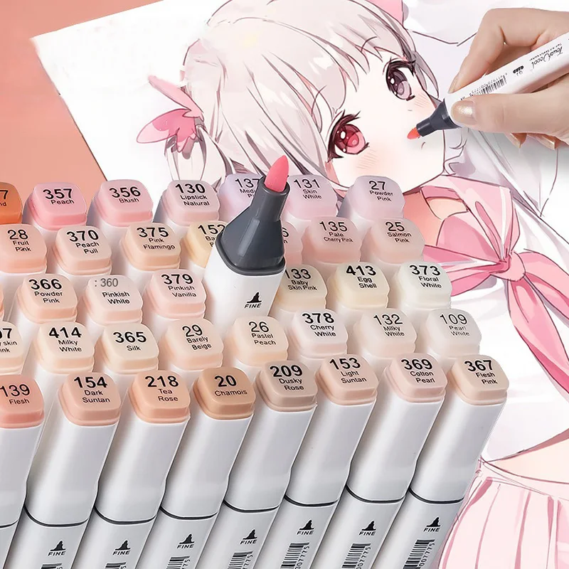 6-12-24-30-Colors-Skin-Tone-Dual-Headed-marker-Set-Painting-Drawing ...