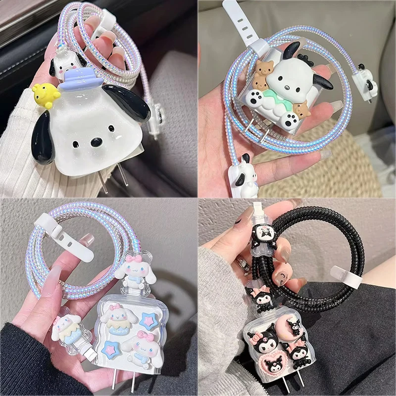 Hellokittys-USB-Charging-Cable-Bite-Protection-Kuromi-Pochacco-Charger ...