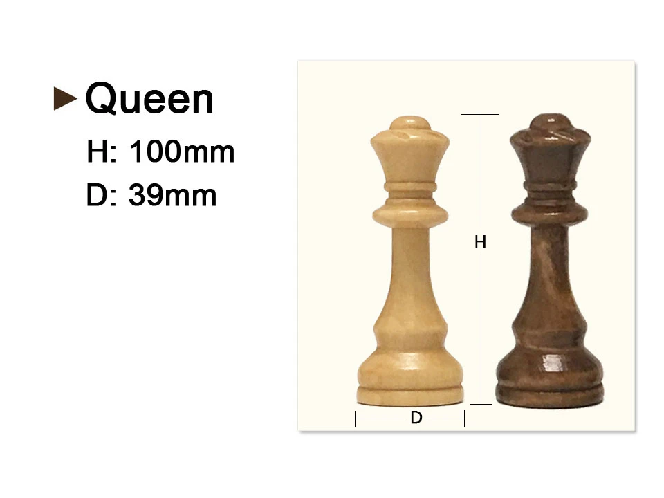 New-Extra-King-Height-105mm-Queen-Height-Wooden-Chess-Pieces-Chess-Game ...