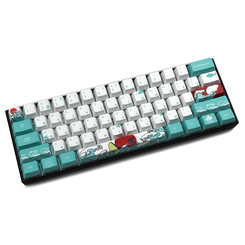 Ukiyo-e-Teclado-mec-nico-ruso-71-teclas-Mar-Coral-sublimaci-n-OEM-para ...
