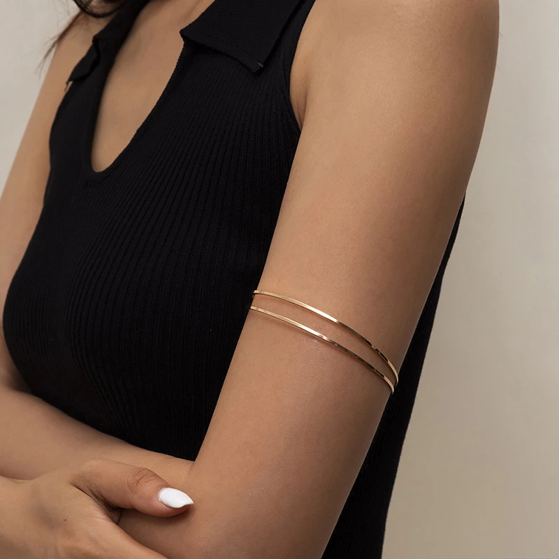 Metal-Hollow-Double-C-shaped-Arm-Bracelet-Bangles-Hand-Jewelry-For ...