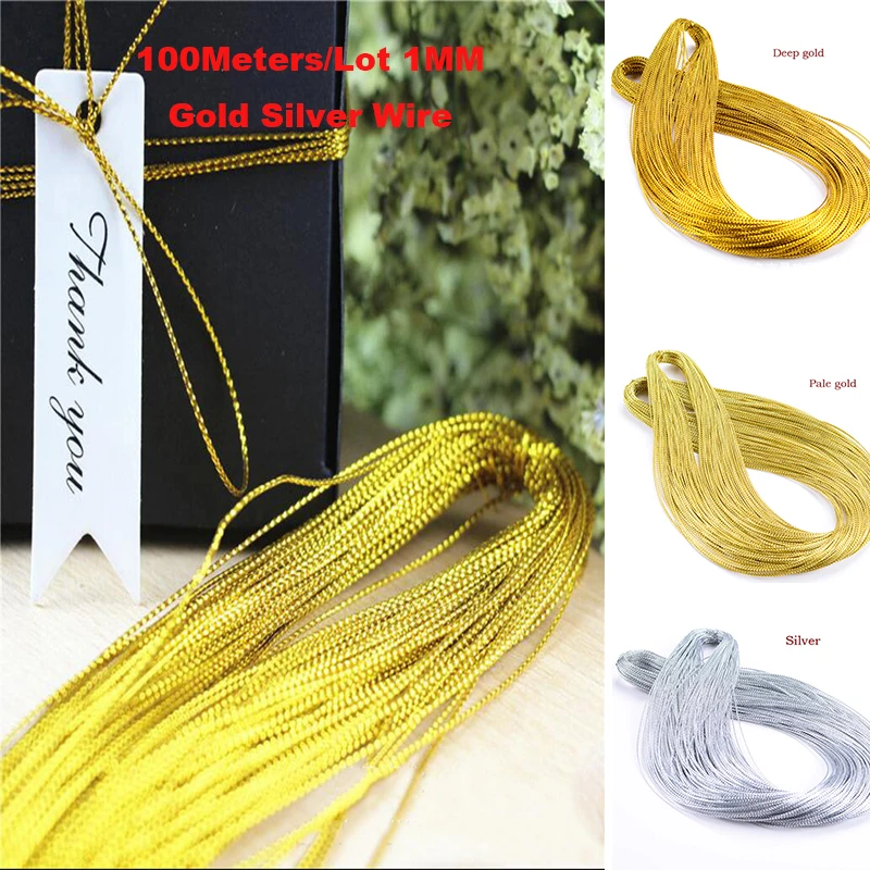 100Meters-Lot-1MM-Gold-Silver-Wire-Beading-Wire-Cord-String-For-DIY ...