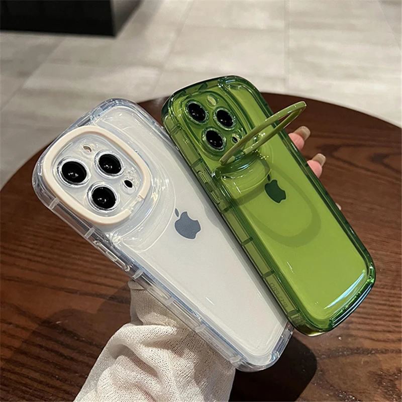 Luxury Folding Holder Camera Lens Ring Stand Phone Case For iPhone 13 ...