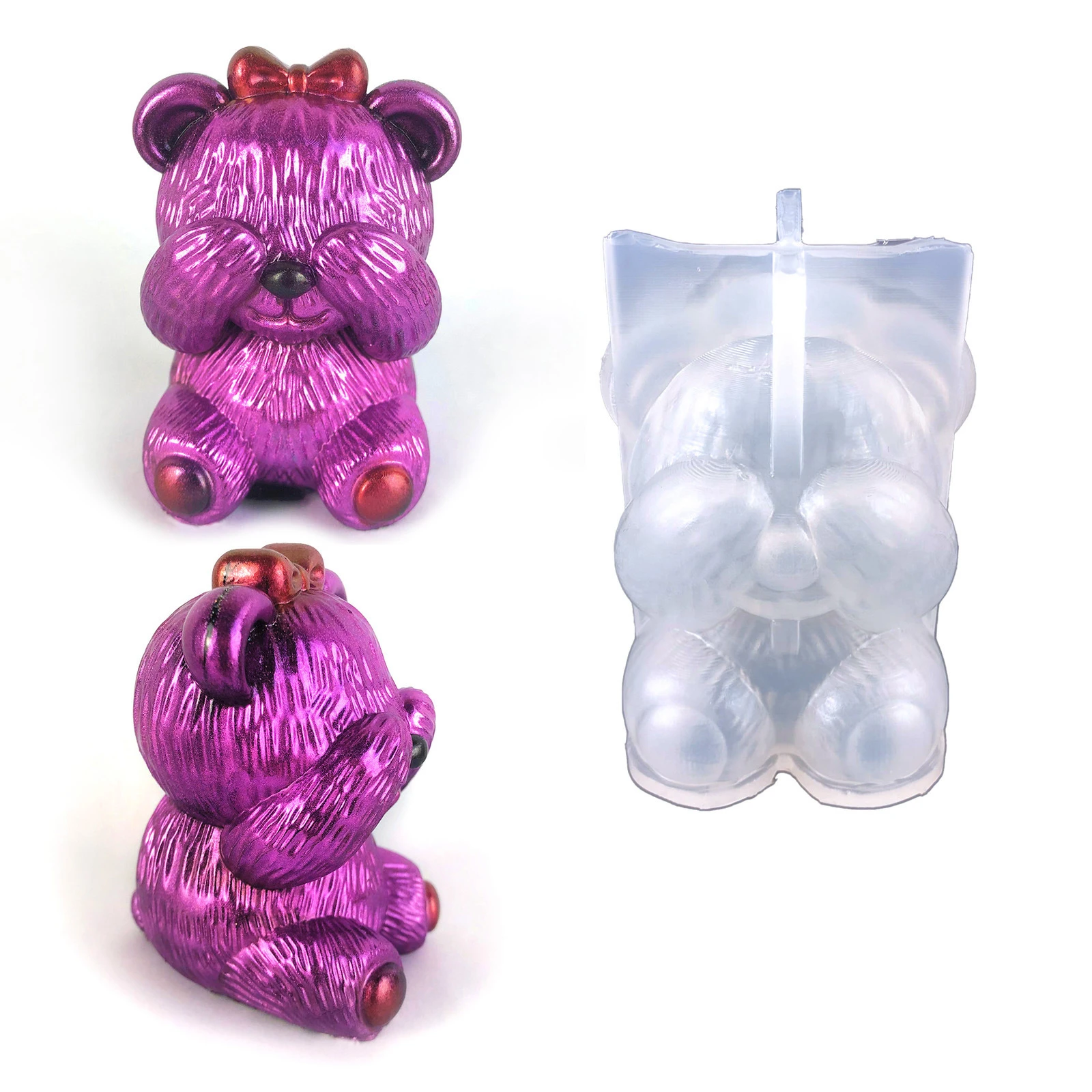 3D-Bear-Ornament-Epoxy-Resin-Mold-Plaster-Candle-Aromatherapy-3D ...