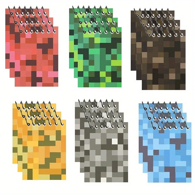 6pcs Mini Pixel Notepads Journal Notebook Spiral Binding Notepad Gifts ...