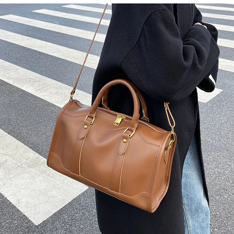 Casual Handbag Boston Style | Women Boston Bag Brown | Boston Bag ...