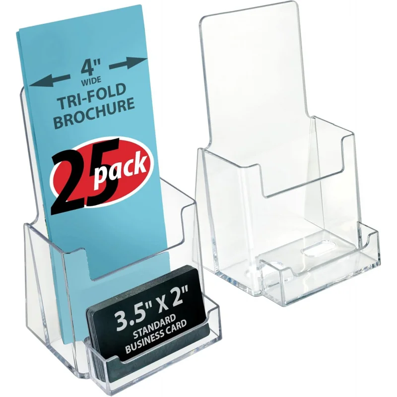 252922-25PK-Counter-Trifold-Brochure-Holder-with-Business-Card-Pocket ...