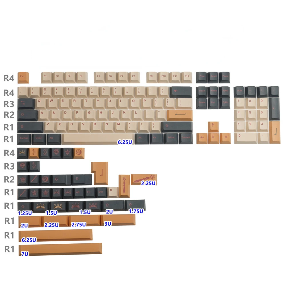 Gmk Ishtar Keycaps Pbt Heat Sublimation Mechanical Keyboard Cherry ...