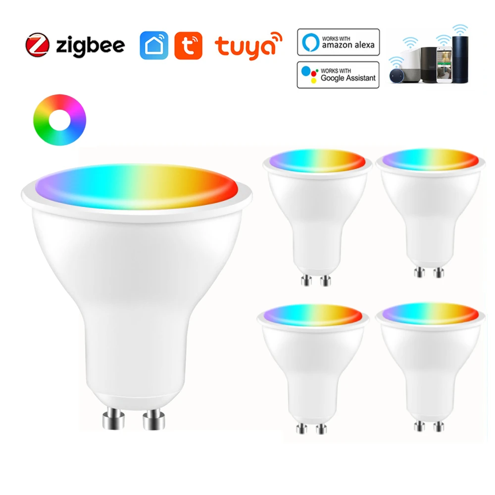 Tuya-Zigbee-Gu10-Smart-Bulb-4W-100V-240V-LED-Lamp-Night-Lights-RGBCW ...