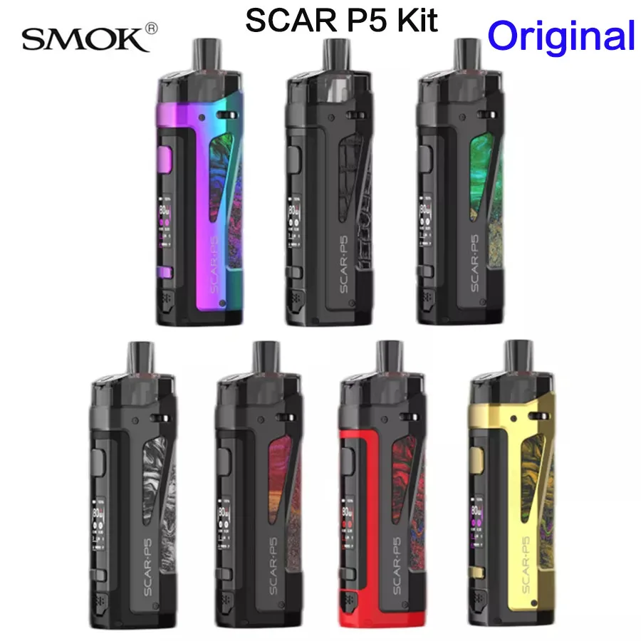 Electronic Cigarette Smok Scar P5 Kit Bod Mod 80w Fit 18650 Battery Vape With Vaporizer 5.5ml ...