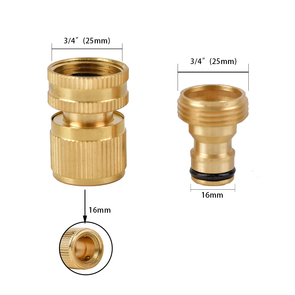Pièce détachée arrosage,Kit de connecteurs rapides filetage 1-2 " 3-4" adaptateur en laiton ...