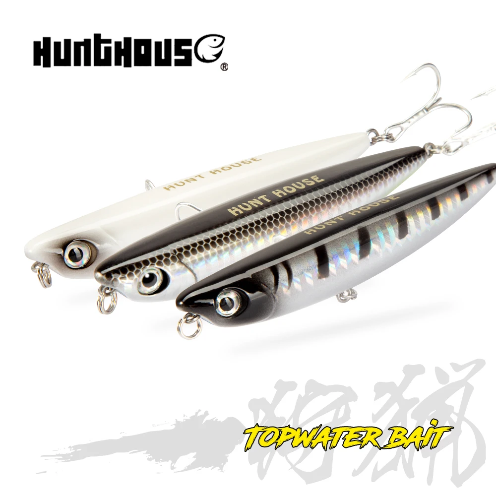 Hunthouse 7PCS D02 Sparrow Pencil Fishing Lure Topwater Stickbaits Hard ...