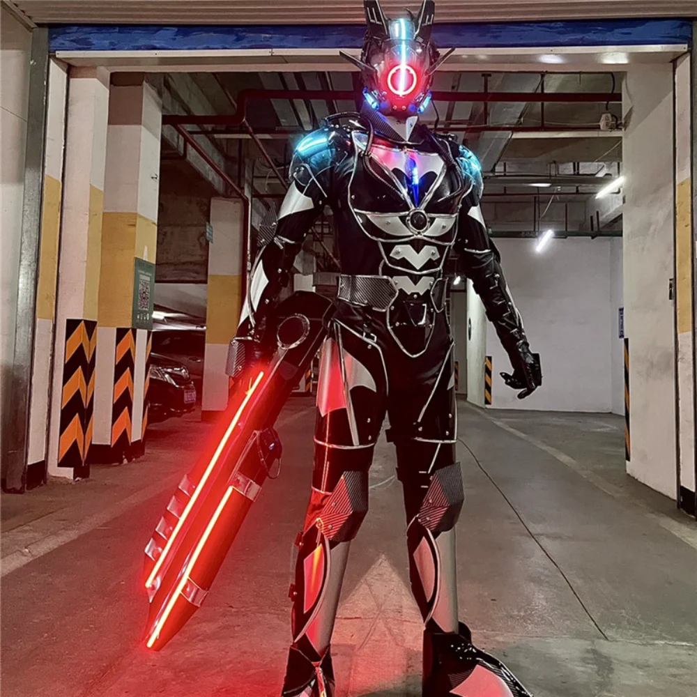 Cyberpunk-bar-future-warrior-LED-light-mech-performance-props-lighted ...