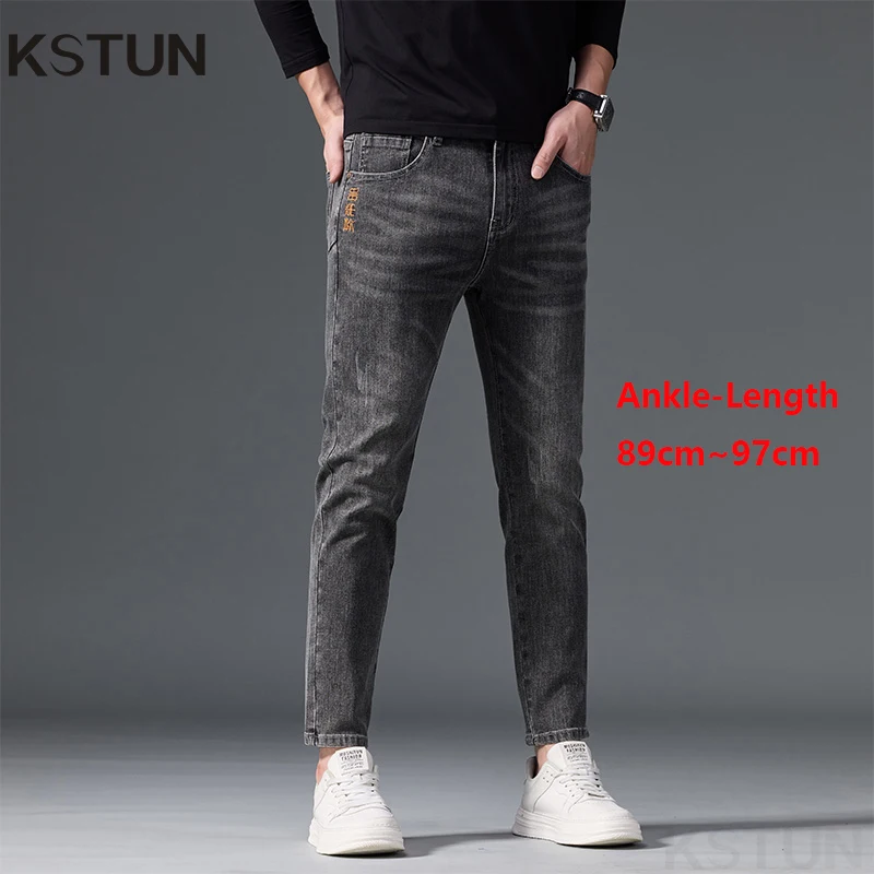 KSTUN-Ankle-Length-Pants-Men-Jeans-Slim-Fitness-Stretch-Grey-Small ...