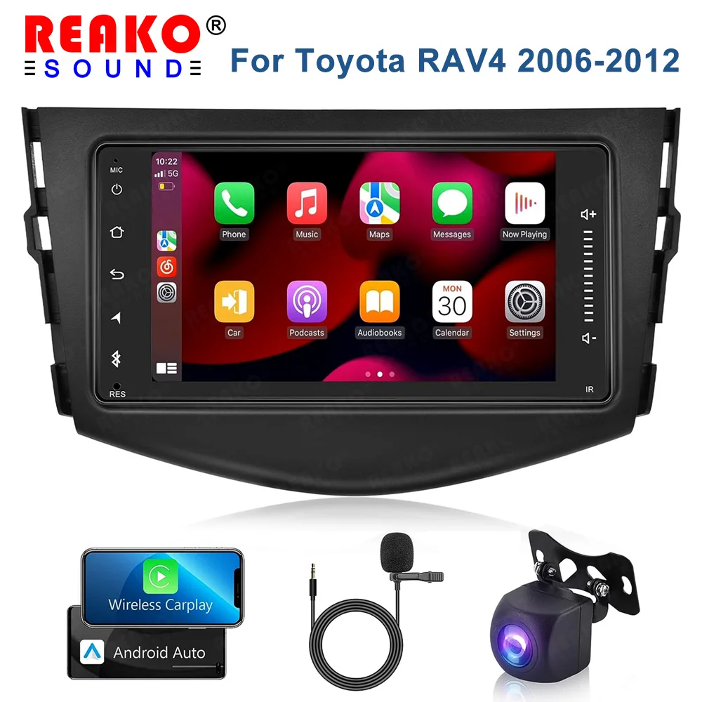 REAKOSOUND-Android-12-4G-WiFi-Car-Radio-For-Toyota-RAV4-2007-2011 ...