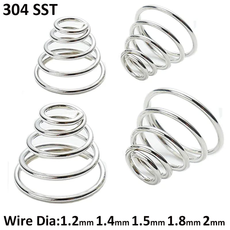1-2-3-4-5Pcs-304-Stainless-Steel-Tower-Spring-Taper-Wire-Compression ...