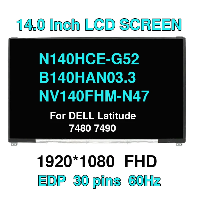 14" Laptop LCD Screen Replacement Panel Non-Touch N140HCE-G52 B140HAN03 ...