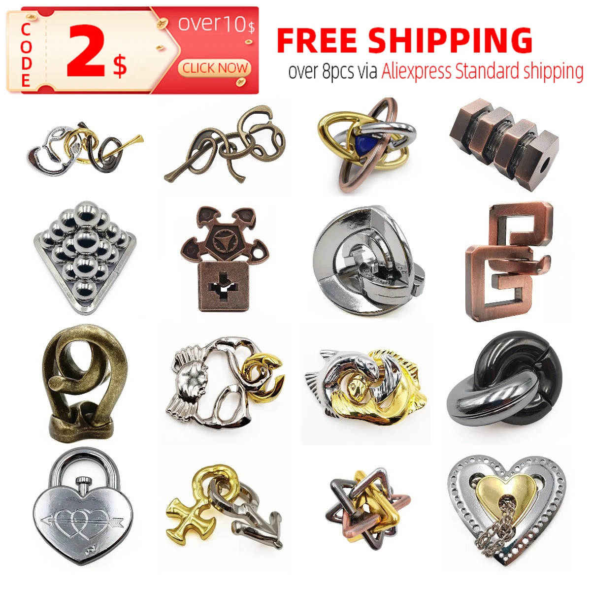 Metal-Brain-Teaser-Classic-Magic-Puzzles-Baffling-Game-IQ-Test ...