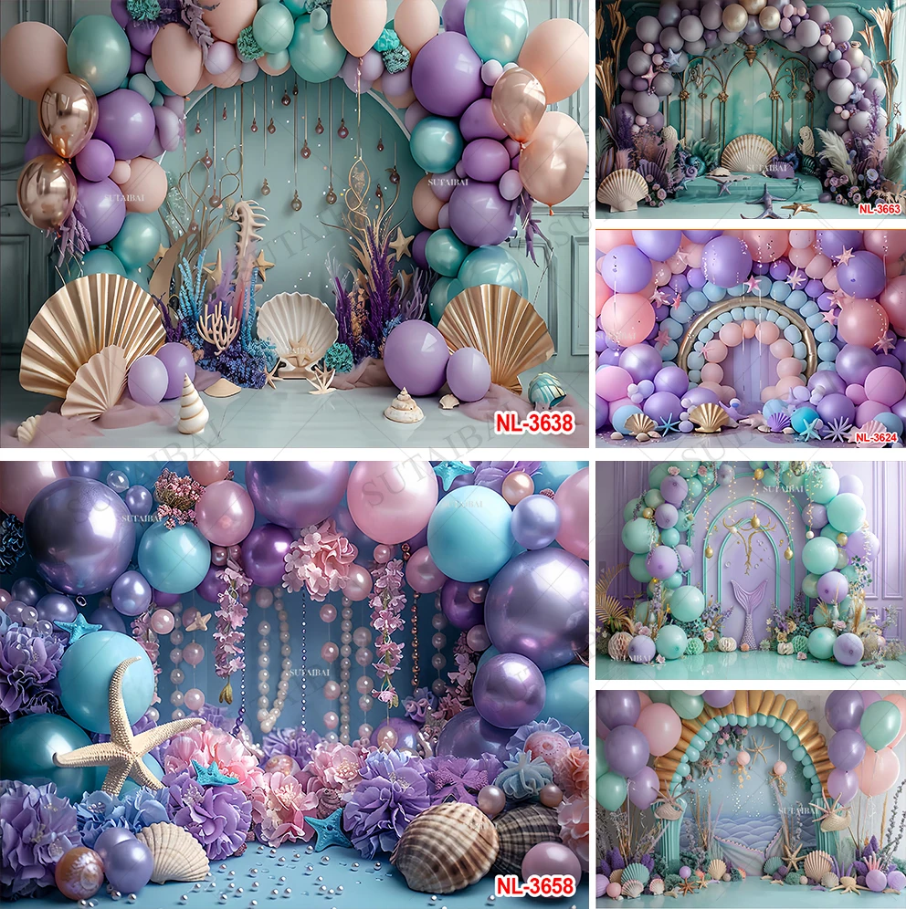 Pastel-Mermaid-Backdrops-Kids-Baby-Photocall-Props-Child-Adult ...