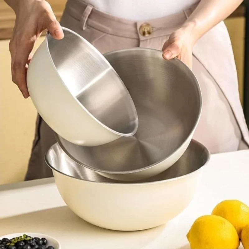 304 stainless steel cooking bowls, graded salad bowls, household ...
