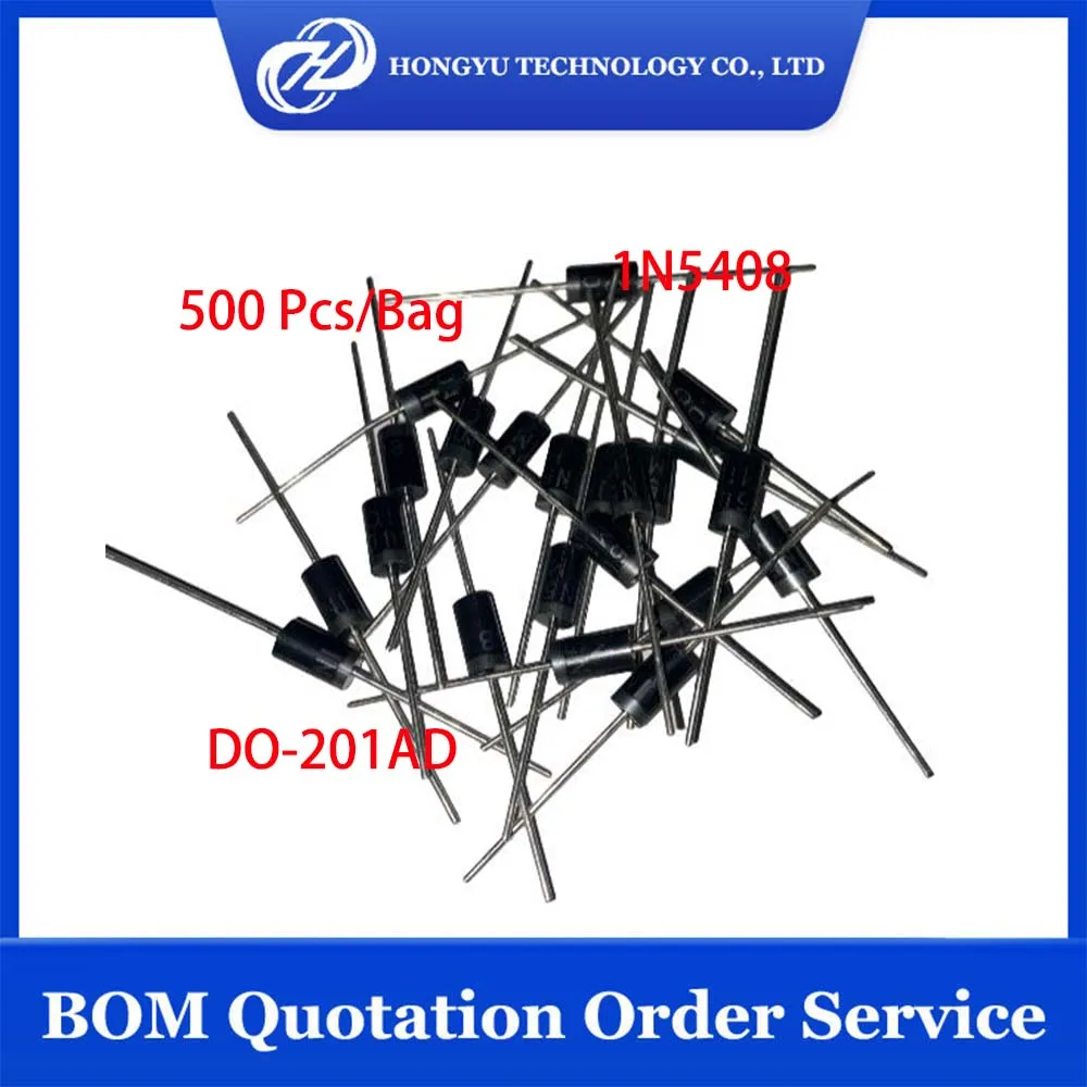 500 Pcs/Bag 1N5408 DIODE DO DIODE GEN PURP 1KV 3A DO201AD 5408 1N5408 In Stocks