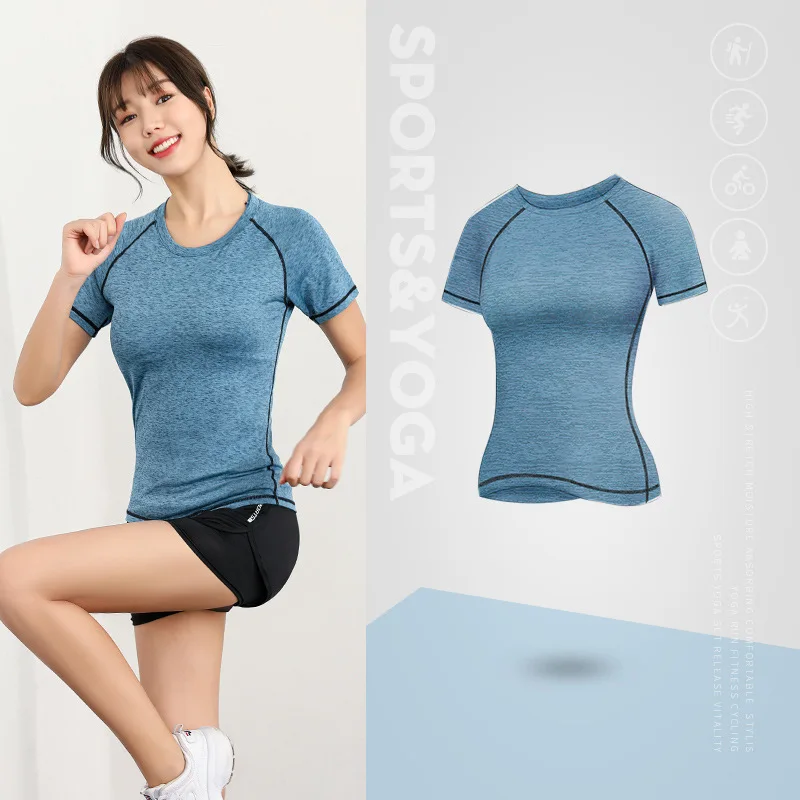 Summer-Women-Gym-Top-T-shirt-Short-Sleeve-Quick-Dry-Fitness-Running ...