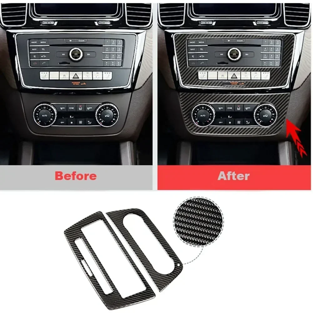 Carbon fiber car center console CD panel decoration for Mercedes-Benz ...