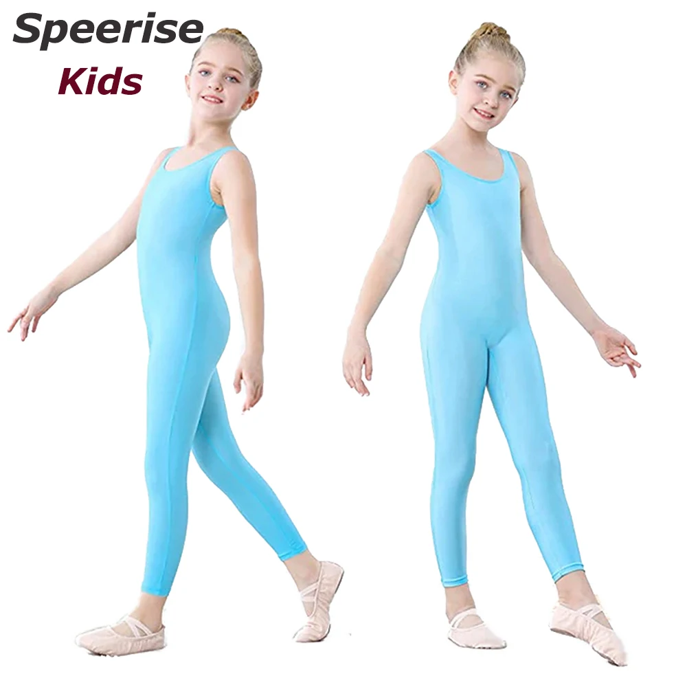 Speerise Kids Sleeveless Unitard Spandex Art Gymnastics Dancewear ...