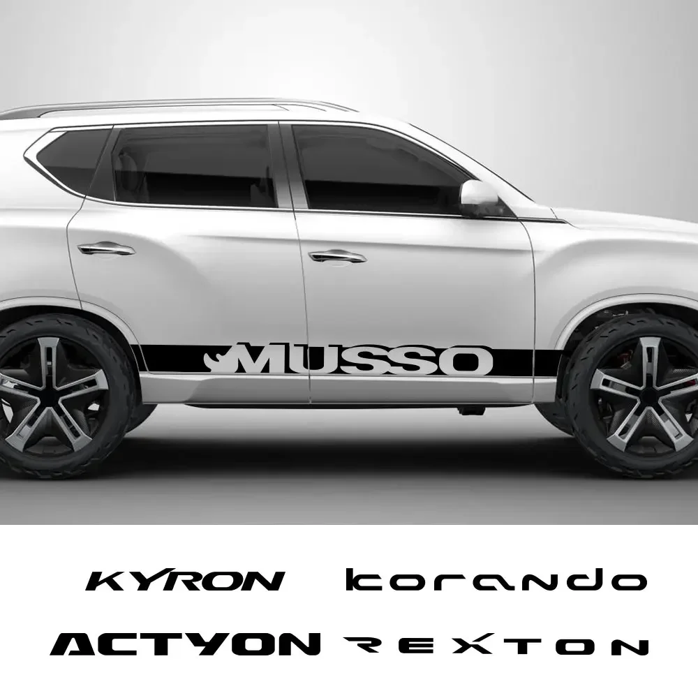 2PCS-Car-Door-Side-Stickers-Custom-Letter-Decals-For-Ssangyong-Musso ...