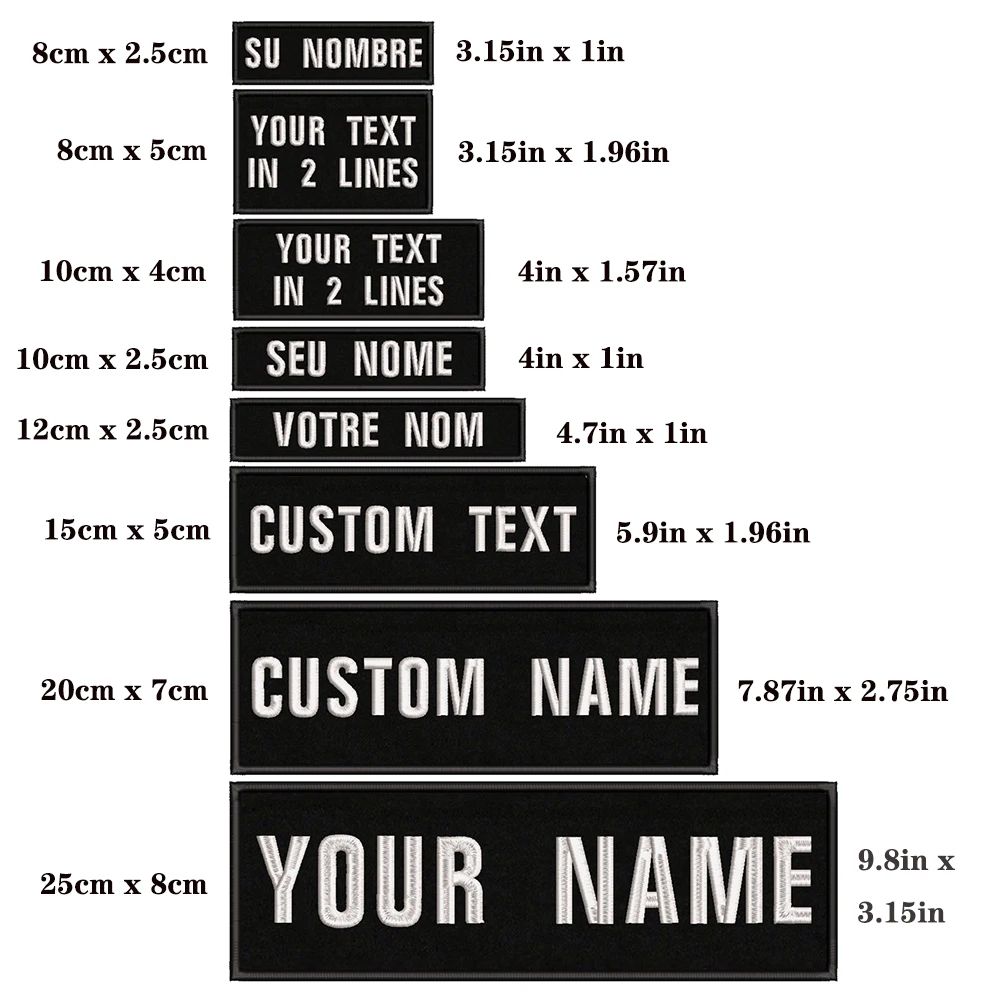 1PC Custom Name Embroidery Patch Stripes Badge Iron On Or Hook Loop ...