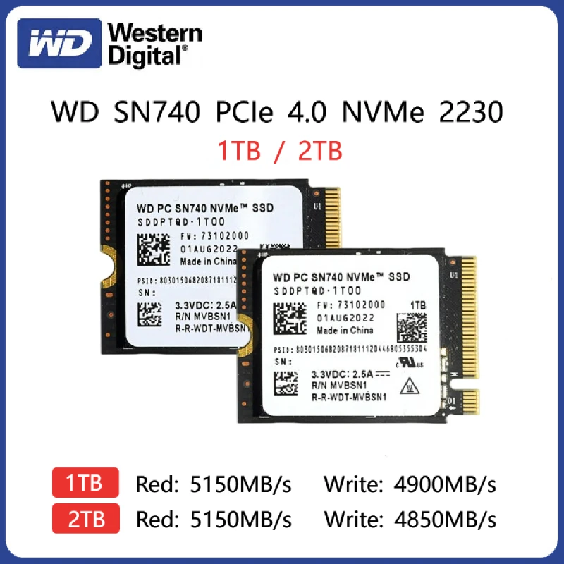 New WD SN740 1TB 2TB SSD M.2 2230 NVMe PCIe Gen 4x4 SSD, Microsoft ...