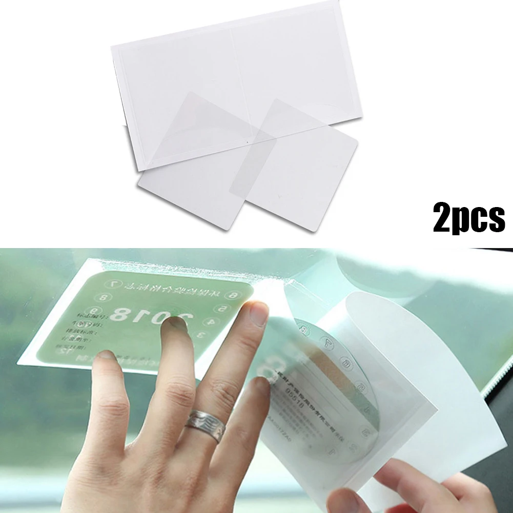 2Pcs-Card-Cover-Durable-Plastic-Self-Adhesive-Clear-Card-Holder ...