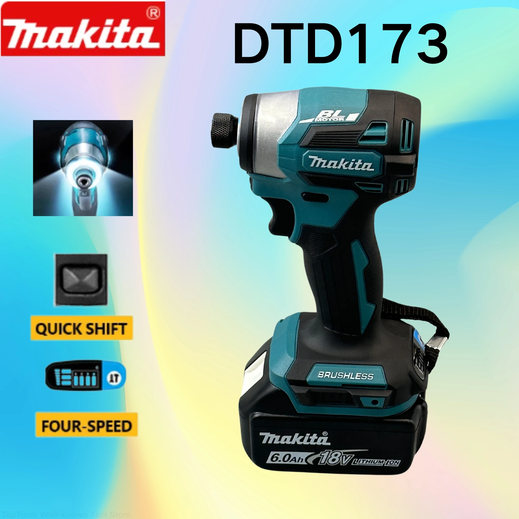 Makita-destornillador-inal-mbrico-DTD173-taladro-el-ctrico-de-color-azul-herramienta-el-ctrica ...