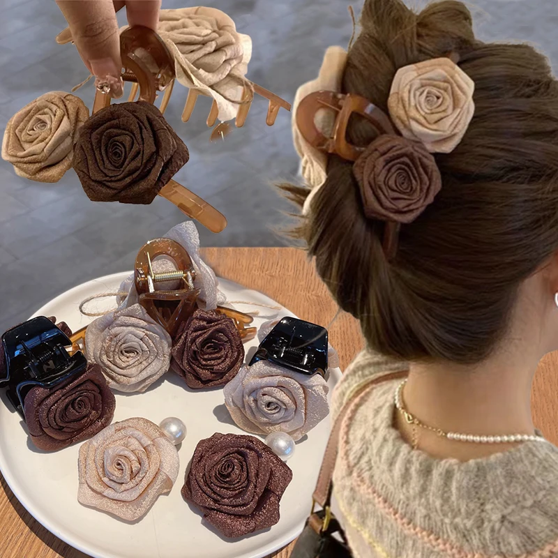 New-Coffee-Color-Dried-Rose-Scratch-Clip-Flower-Scratch-Clip-Female ...