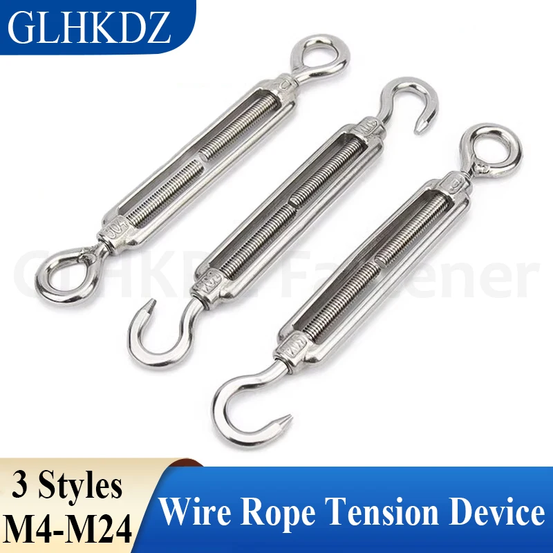 1pcs M4-M24 316 Stainless Steel Turnbuckle Wire Rope Tensioner Hook And ...