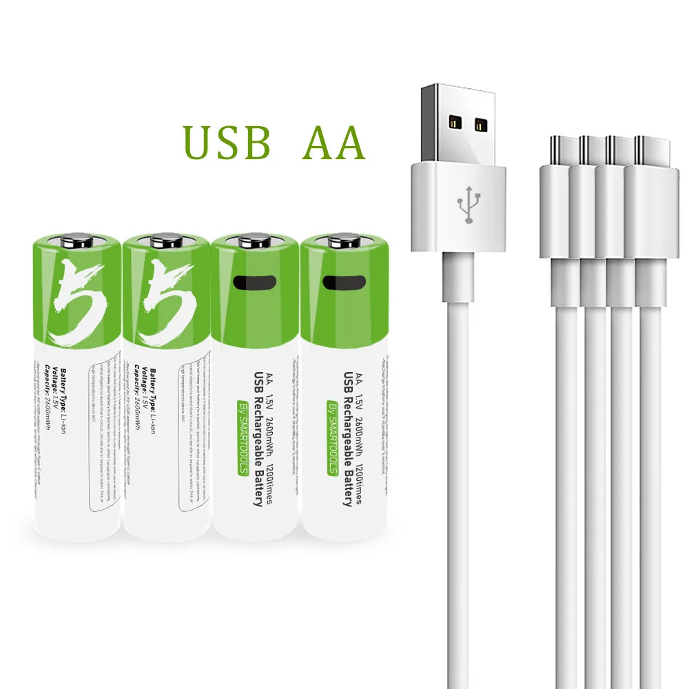 Aa usb 1.5v bateria de lítio bateria recarregável usada para controle remoto mouse brinquedos ...