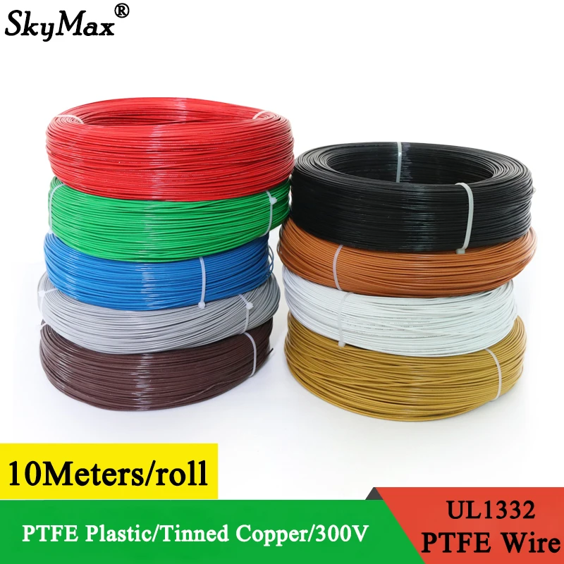 1/2m Ul1332 Ptfe Wire Fep Plastic Insulated High Temperature Electron Cable 300v 28/26/24/22/20 ...