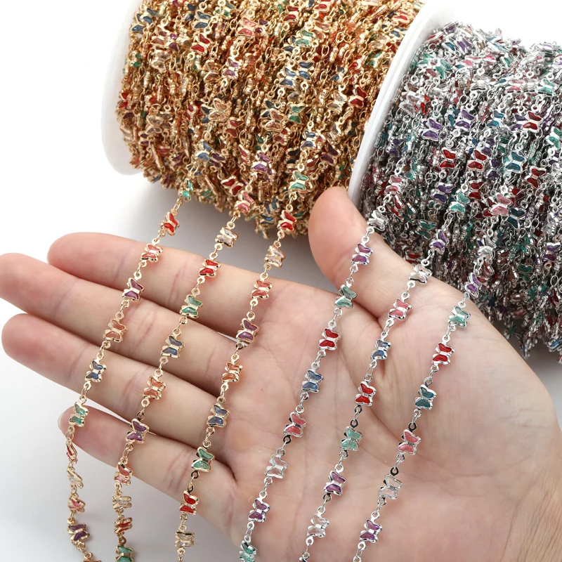 1-metres-strip-2-colors-butterfly-copper-and-iron-Chain-for-Jewelry ...