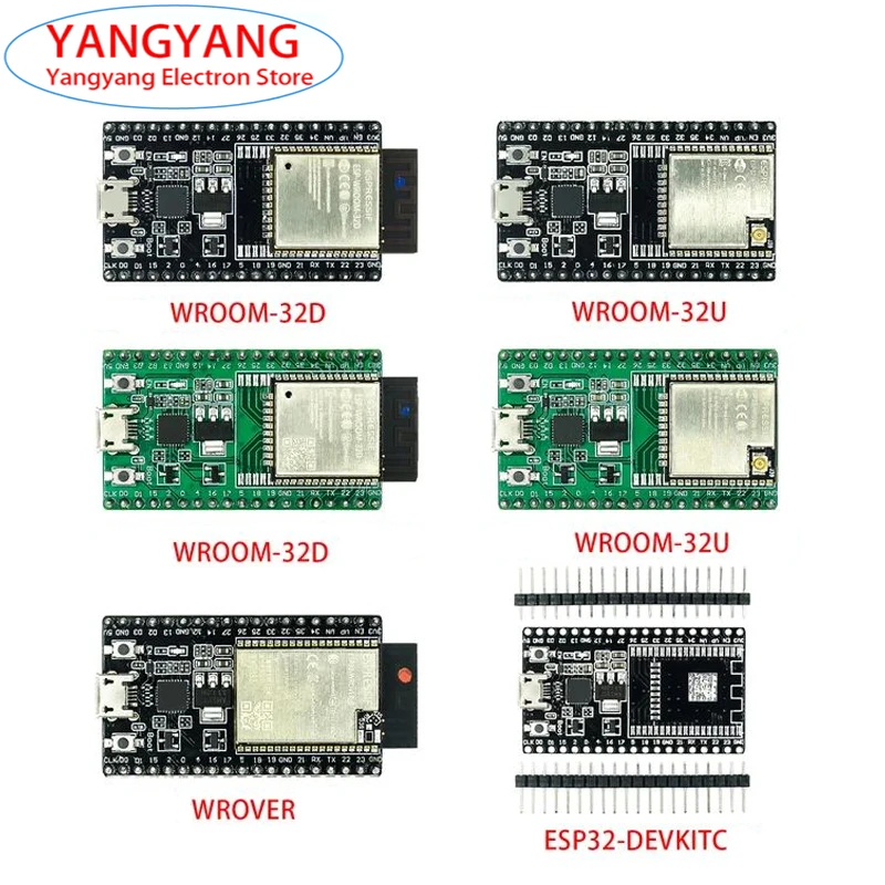 그린 블랙 Wrover Esp Wroom 32d Esp Wroom 32u Esp32 Devkitc 개발 보드 모듈 Mcu 32 Esp8266 Wifi 블루투스 Iot 노드