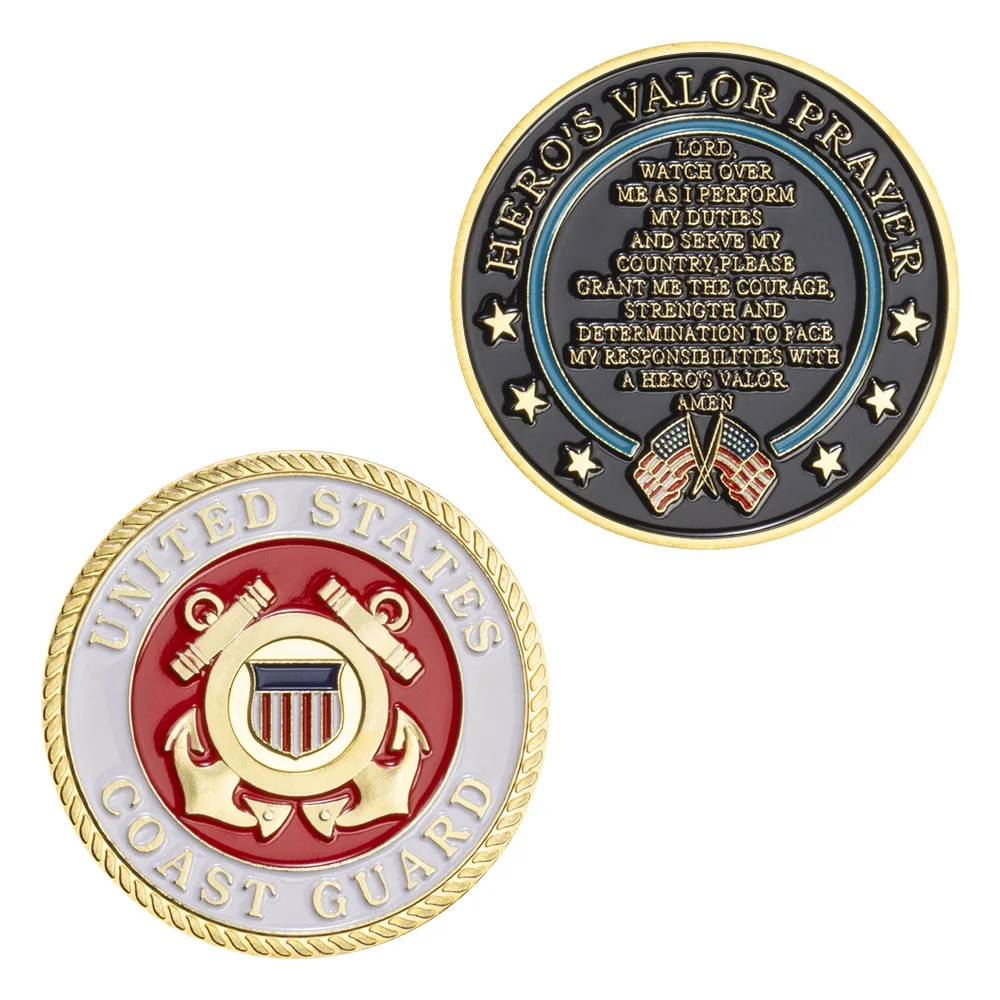 United States Coast Guard Challenge Coin and Heros Valor Prayer for ...