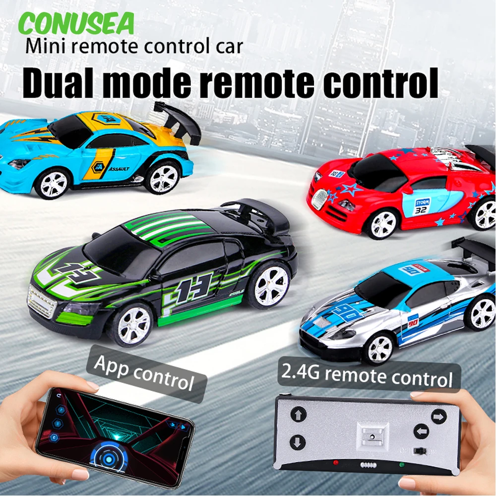 Rc carro de corrida mini 1/58 pode veículo app carros de controle ...