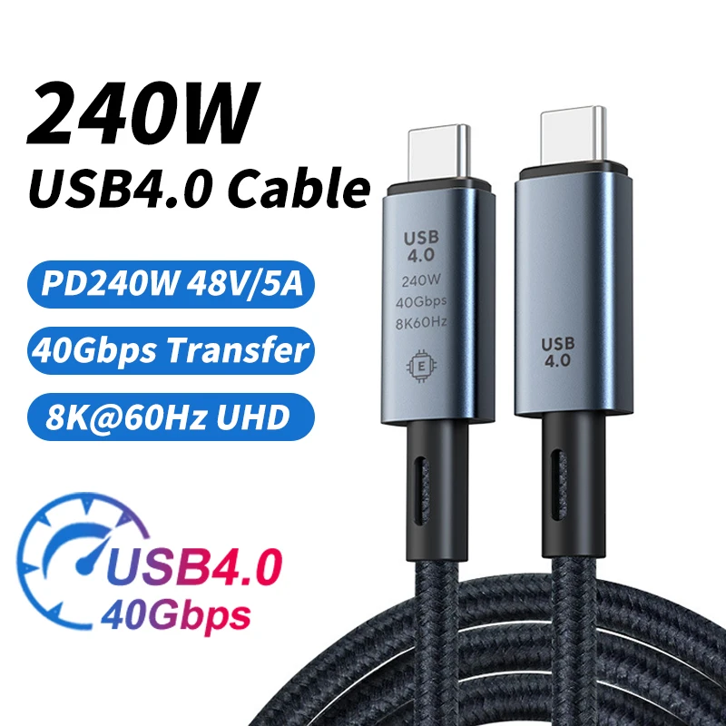 PD240W-100W-USB4-0-40Gbps-Type-C-to-C-Cable-5A-Fast-Charging-Cable-8K ...