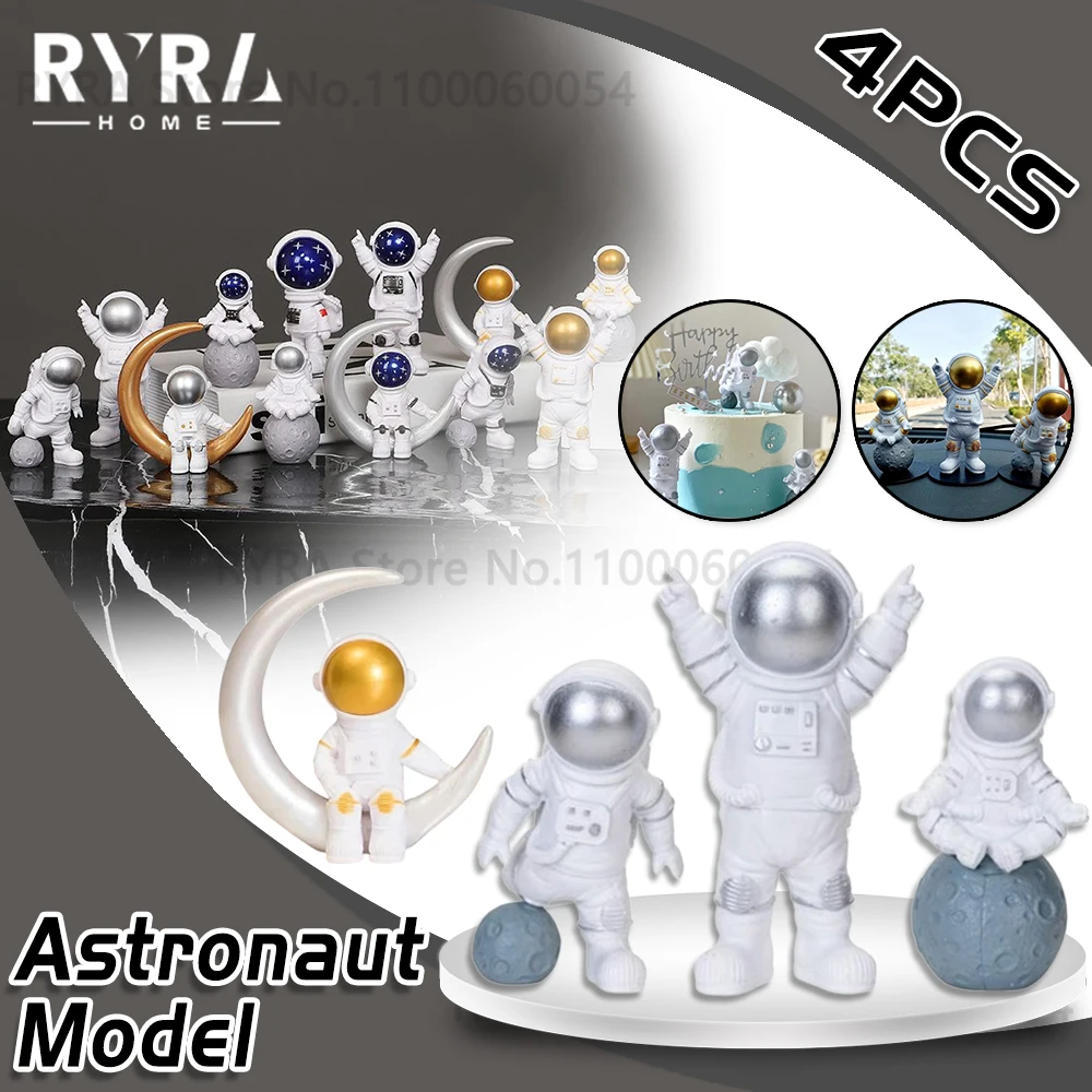 1-4PCS-Astronaut-Figure-Statue-Figurine-Spaceman-Sculpture-Educational ...